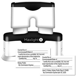 MaxLight X Series Pre-Inked Notary Stamps | Notary Supplies Online Stamps